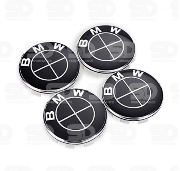 Set of 4 BMW Black Wheel Centre Caps 68MM - SD Performance
